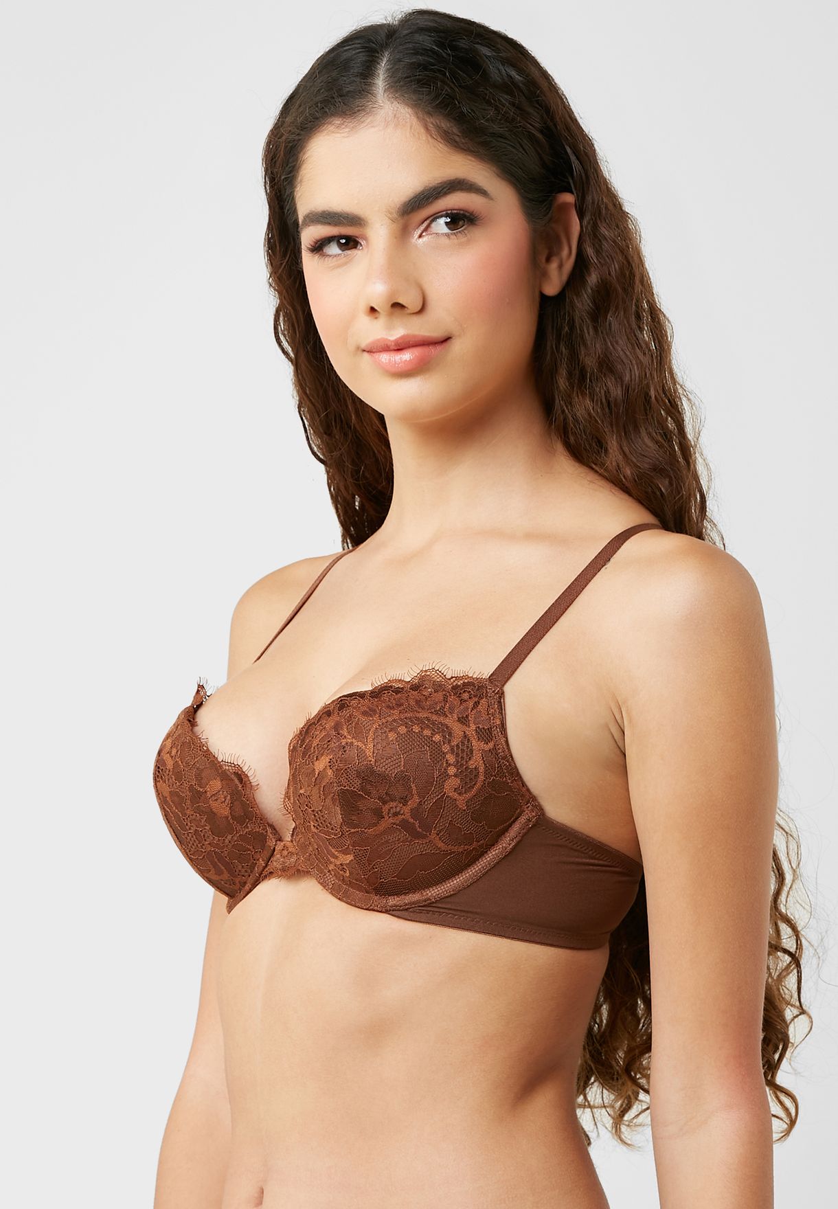 Buy La Senza Brown Plunge Neck Bra For Women In Dubai Abu Dhabi