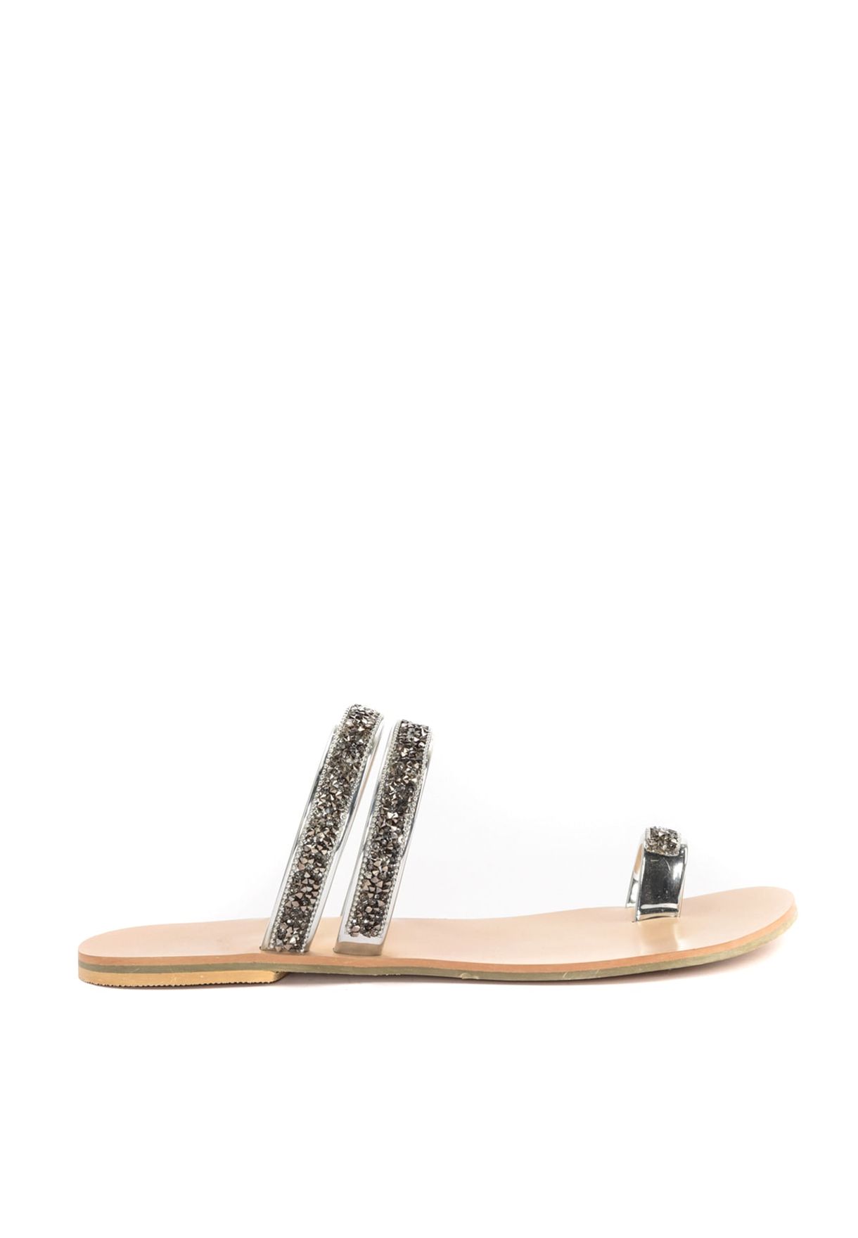 Buy Trendyol grey Double Strap Flat Sandal for Women in Manama, other ...